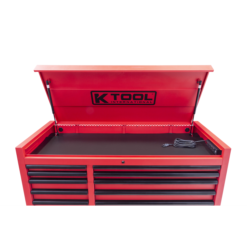 KTI75135 - 55" Premium 10 Drawer Double Bay 500 lb. Tool Box (Matte Red)