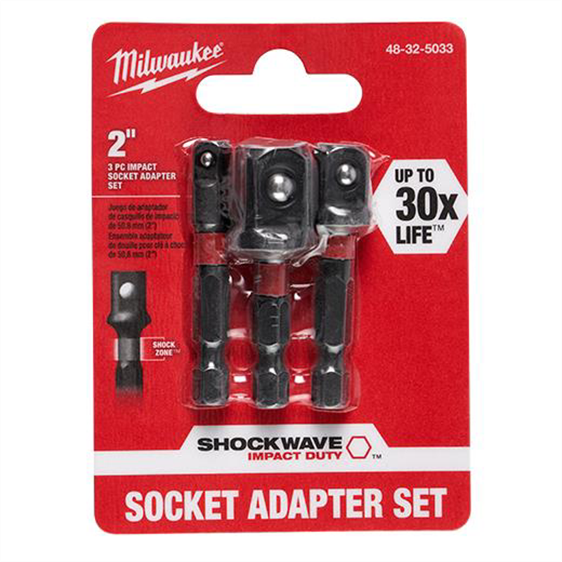 MLW48-32-5033 - Milwaukee Tool SHOCKWAVE 3PC ImpactSocket Adapter Set