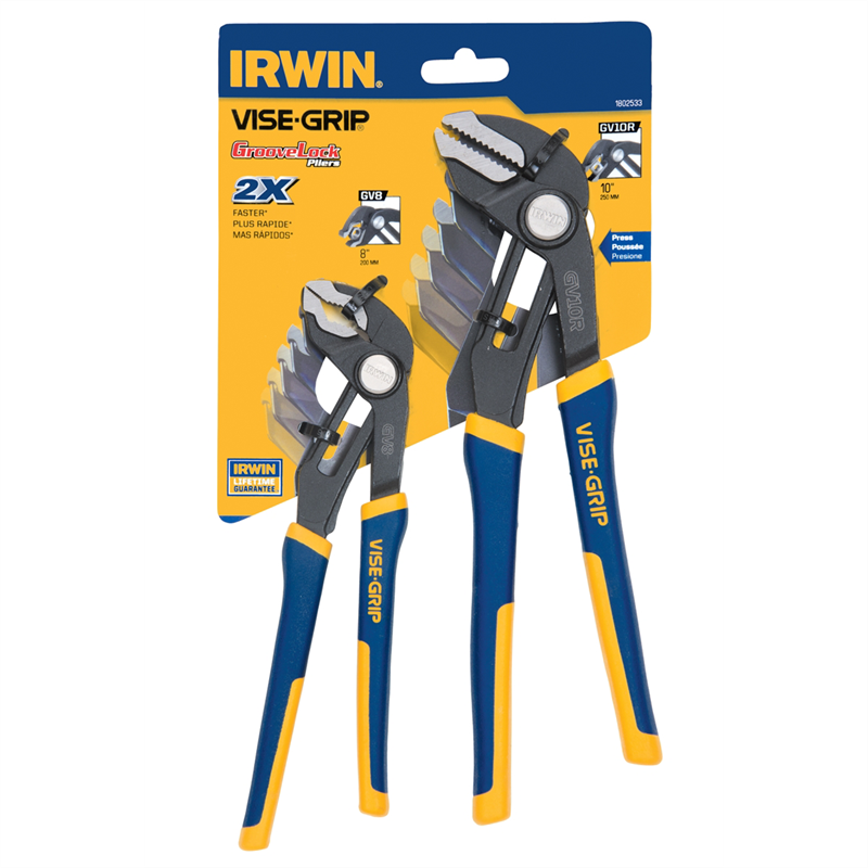 VGP1802533 - Vise Grip GrooveLock 8" V-Jaw and 10" Straight Jaw