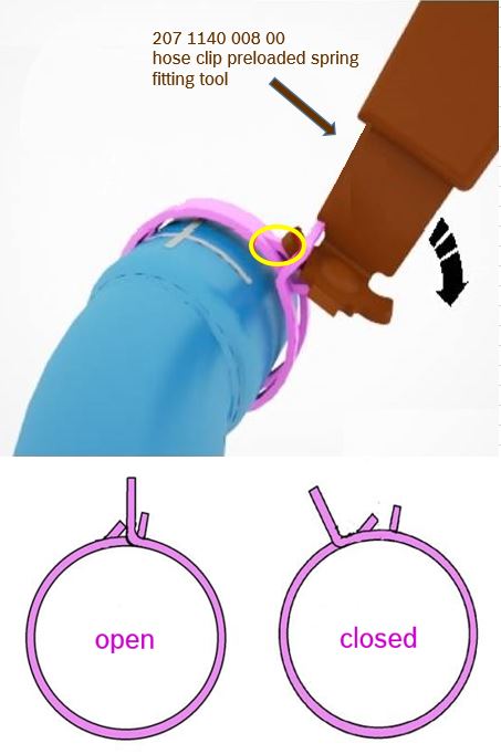 207 1140 008 00 - Unlocking tool for Mubea Spring Band Clamps