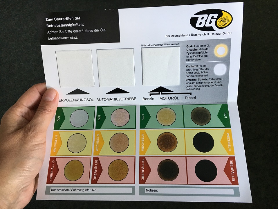 209 6110 001 10 - Oil Test Strips, 10 sheets