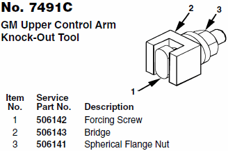 7491C - Upper Control Arm Knock-out Tool